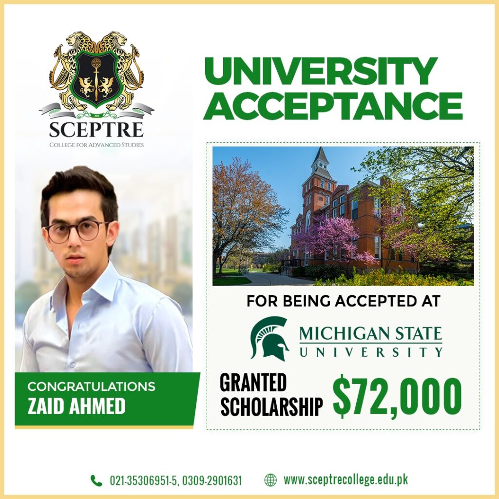 University Acceptance 2022-2023 – Sceptre College